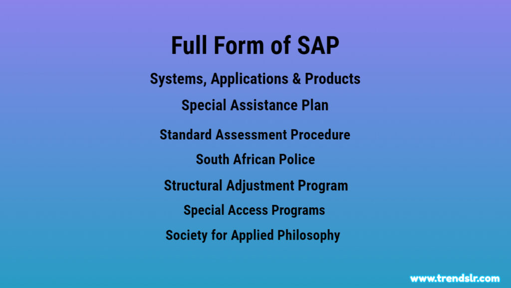 Full Form Of SAP Abbreviation Acronym Trendslr Full Form Of SAP Abbreviation Acronym Trendslr